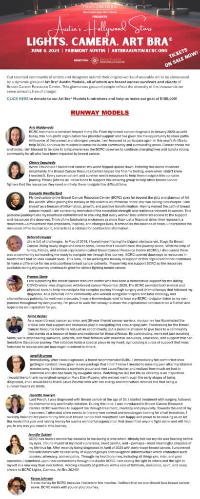 Meet the 2024 Models - Art Bra Austin